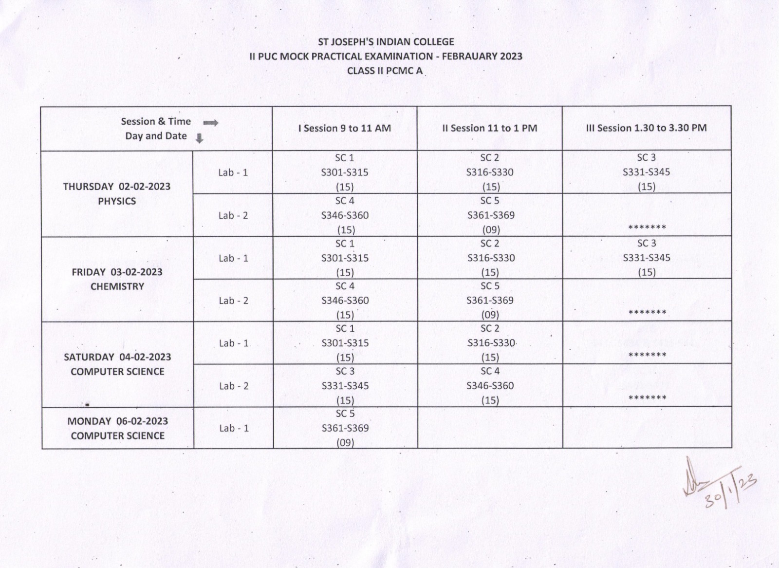 St Joseph's Indian Composite PU College